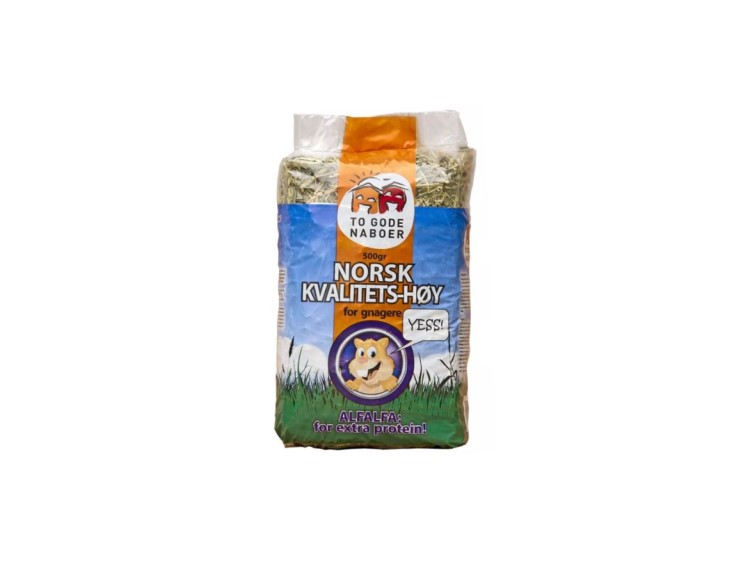 To Gode Naboer Alfalfa Hø 500g | Gnavernes Univers